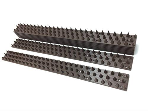 Bird Spikes Durable Pigeon Anti-Climbing Security for Fence Walls, Pack of 10PCS, 14.5FT Brown