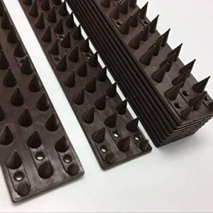 Bird Spikes Durable Pigeon Anti-Climbing Security for Fence Walls, Pack of 10PCS, 14.5FT Brown