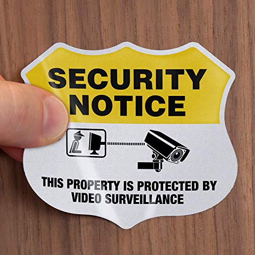 SmartSign “Protected by Video Surveillance” Security Notice Decal Set | Five Pack of 2.75"x3.25" EG Reflective Adhesive Labels