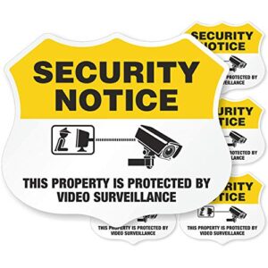 SmartSign “Protected by Video Surveillance” Security Notice Decal Set | Five Pack of 2.75"x3.25" EG Reflective Adhesive Labels