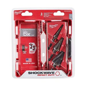 Milwaukee 48-89-9257 Shockwave Impact Duty Step Bit Electrician Set (#1, 4, 9)