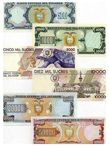 EC 1988 ECUADOR FLAWLESS 1988-99 COMPLETE DENOMINATION SET! 11 DIFF SCARCE BANKNOTES!! Gem Crisp Uncirculated