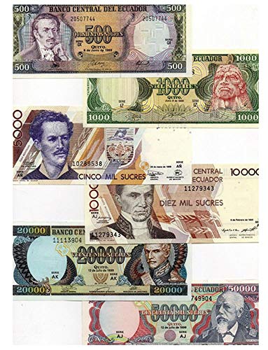 EC 1988 ECUADOR FLAWLESS 1988-99 COMPLETE DENOMINATION SET! 11 DIFF SCARCE BANKNOTES!! Gem Crisp Uncirculated