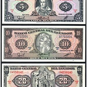 EC 1988 ECUADOR FLAWLESS 1988-99 COMPLETE DENOMINATION SET! 11 DIFF SCARCE BANKNOTES!! Gem Crisp Uncirculated