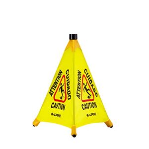 Alpine Pop-Up Wet Floor Sign - Portable Three Sided Caution Cone - Slip & Fall Accident Prevention - for Commercial & Office Use (20 inches)