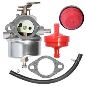 Carburetor for Tecumseh 632110 632111 632334 632370 632536 640105 632334A 632370A Snowblower w/Fuel Line Fuel Filter Primer Bulb Gasket