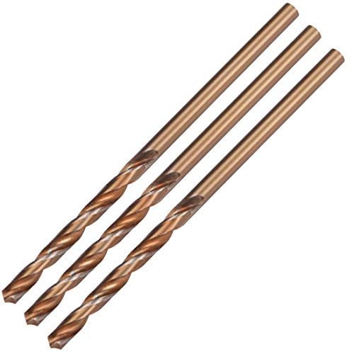 uxcell 3pcs 2.5mm Twist Drill w Titanium Coated High Speed Steel Bit HSS M35 CO for Steel,Copper,Aluminum Alloy