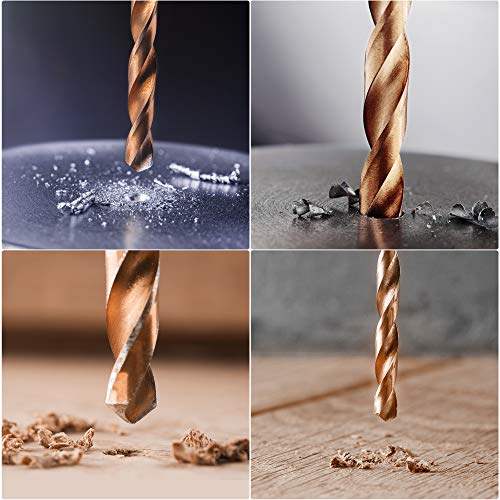 uxcell 3pcs 2.5mm Twist Drill w Titanium Coated High Speed Steel Bit HSS M35 CO for Steel,Copper,Aluminum Alloy