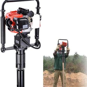 Gas T Post Driver 2 Stroke 32.7cc Manual Portable Lightweight Petrol Piledriver Handheld Pile Pounder