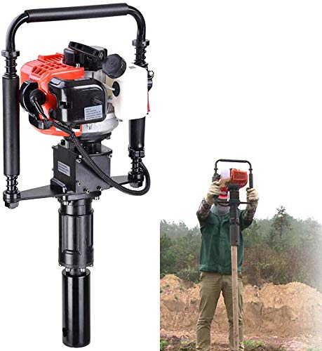 Gas T Post Driver 2 Stroke 32.7cc Manual Portable Lightweight Petrol Piledriver Handheld Pile Pounder