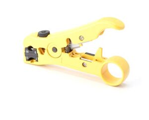 premium coaxial cable cutter/prepping tool for rg59, rg6, rg7, and rg11 - stripping tool for category cable- cat6 cat5 cat3 stripper - universal for coaxial and cat wire