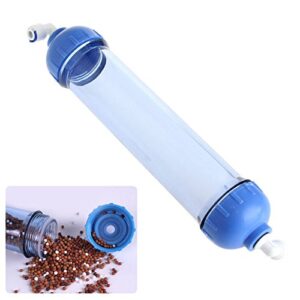 YOEDAF in-line Water Filter Housing Fill, 1/4inch Water Purifier T33 Shell Filter Tube Parts Kit Water Refillable Inline Filter Reverse Osmosis(Blue+Transparent)