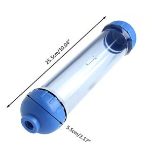 YOEDAF in-line Water Filter Housing Fill, 1/4inch Water Purifier T33 Shell Filter Tube Parts Kit Water Refillable Inline Filter Reverse Osmosis(Blue+Transparent)