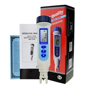 2 in 1 Salt Tester Digital Salinity Meter with ATC Salinity and Temperature Meter Waterproof IP67 Pen Type Salinometer ppt Aquariums, and Koi Fish Pond for Saltwater Seawater,Hydroponics,Water,Pool