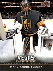 2017-18 upper deck vegas golden knights inaugural season hockey #1 marc-andre fleury official nhl trading card rare