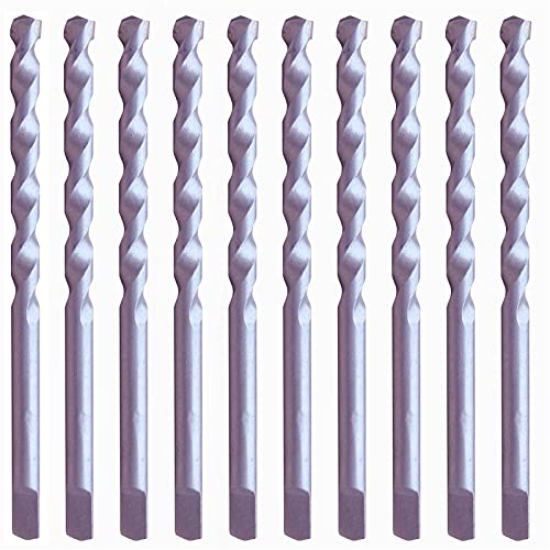 Masonry Drill Bits 5/32 in.x 3-1/2 in. Carbide Tip Flat Shank Drill Concrete Stone Bricks-10Pcs