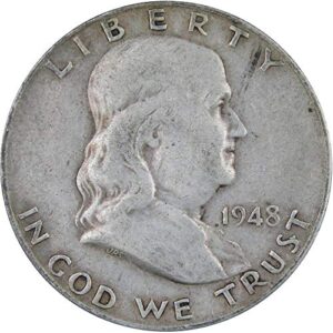 1948 d franklin half dollar ag about good 90% silver 50c us coin collectible