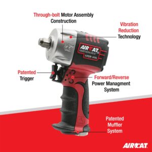 AIRCAT Pneumatic Tools 1058-VXL 1/2-Inch Vibrotherm Drive Composite Compact Impact Wrench 750 ft-lbs