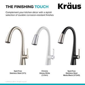 Kraus KPF-1673SFSMB Nolen Dual Function Pull, Faucets for Kitchen Sinks, Single-Handle, 16 3/8 Inch, Spot Free Stainless Steel/Matte Black