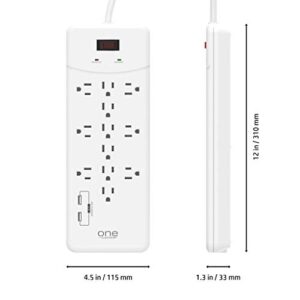 ONE Power PSS122 12 Outlet/2 USB Surge Protection Strip by ONE Power