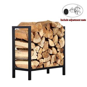 Firewood Rack Log Rack 24 Inch Indoor/Outdoor Fire Wood Storage Black Steel Firewood Log Holder