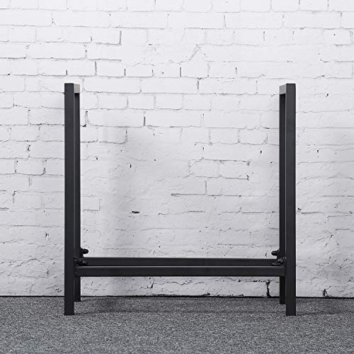 Firewood Rack Log Rack 24 Inch Indoor/Outdoor Fire Wood Storage Black Steel Firewood Log Holder