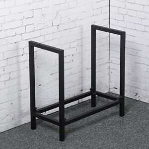 Firewood Rack Log Rack 24 Inch Indoor/Outdoor Fire Wood Storage Black Steel Firewood Log Holder