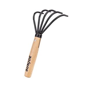 nisaku by sun joe njp555 kumade gohondume 5 tine claw rake and cultivator 4.75-inch width, japanese carbon stainless steel prongs