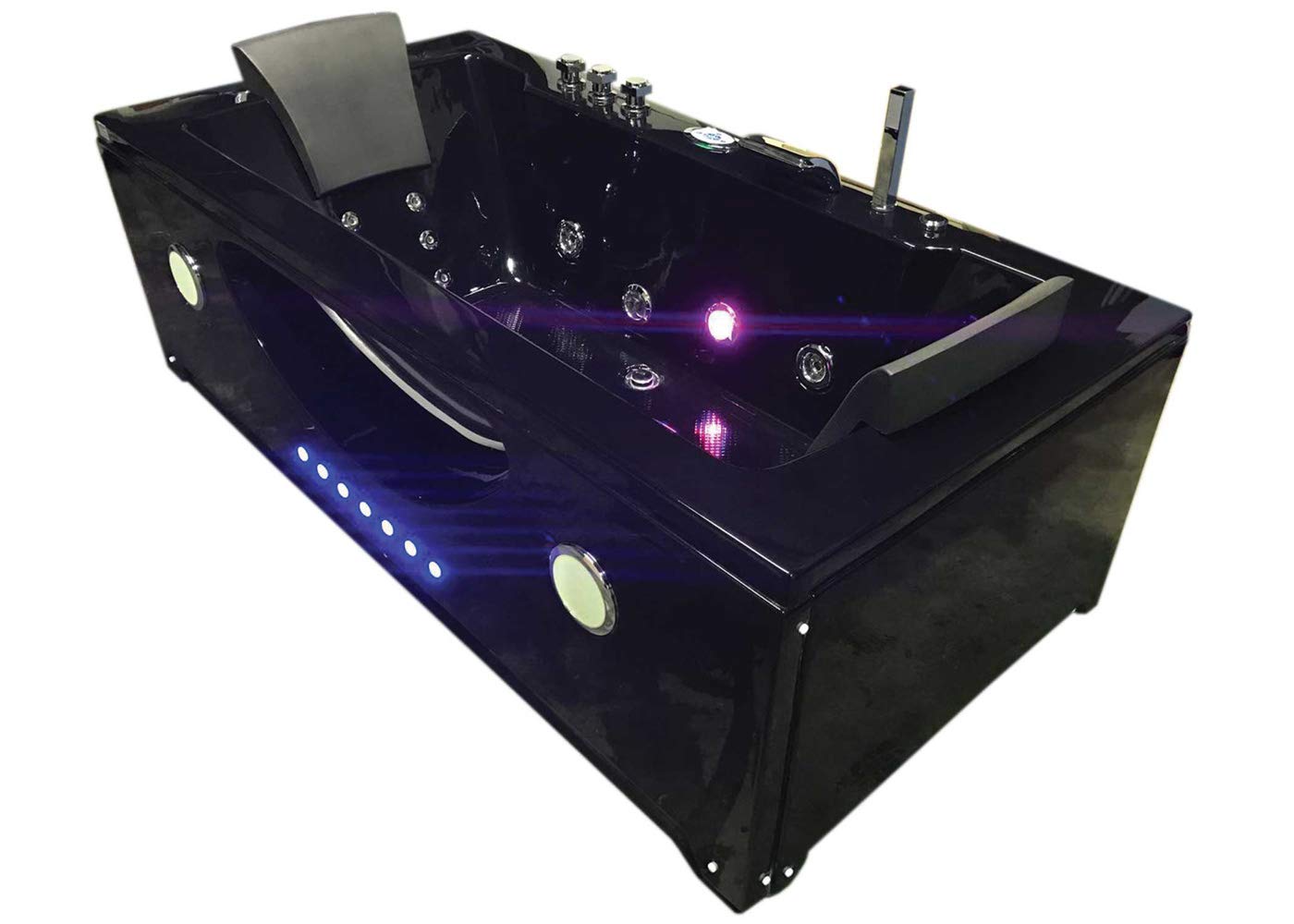 Whirlpool bathtub hydrotherapy black hot tub double pump with 24 jets HYPNOTIC