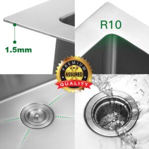 32 Kitchen Sink Undermount Stainless Steel - Sarlai 32 x 19 Inch Kitchen Sink Ledge Workstation Deep Single Bowl 16 Gauge Stainless Steel Under Counter Kitchen Sink Basin