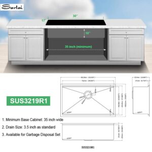 32 Kitchen Sink Undermount Stainless Steel - Sarlai 32 x 19 Inch Kitchen Sink Ledge Workstation Deep Single Bowl 16 Gauge Stainless Steel Under Counter Kitchen Sink Basin