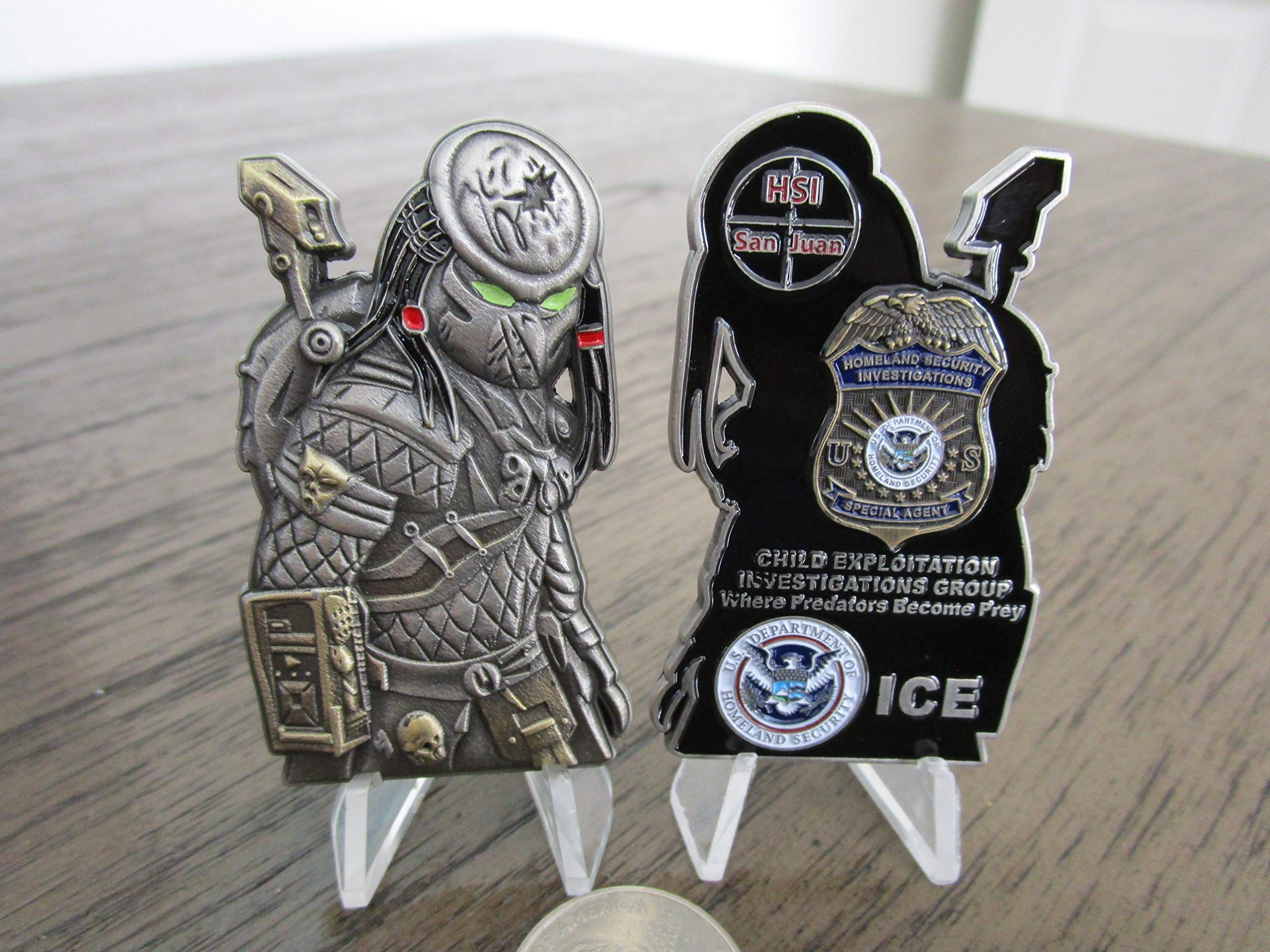 ICE HSI Child Exploitation Investigations Group San Juan Puerto Rico Predator Challenge Coin