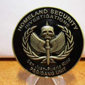 Ice Hsi Investigations San Juan Puerto Rico PSG Gang Unit Challenge Coin