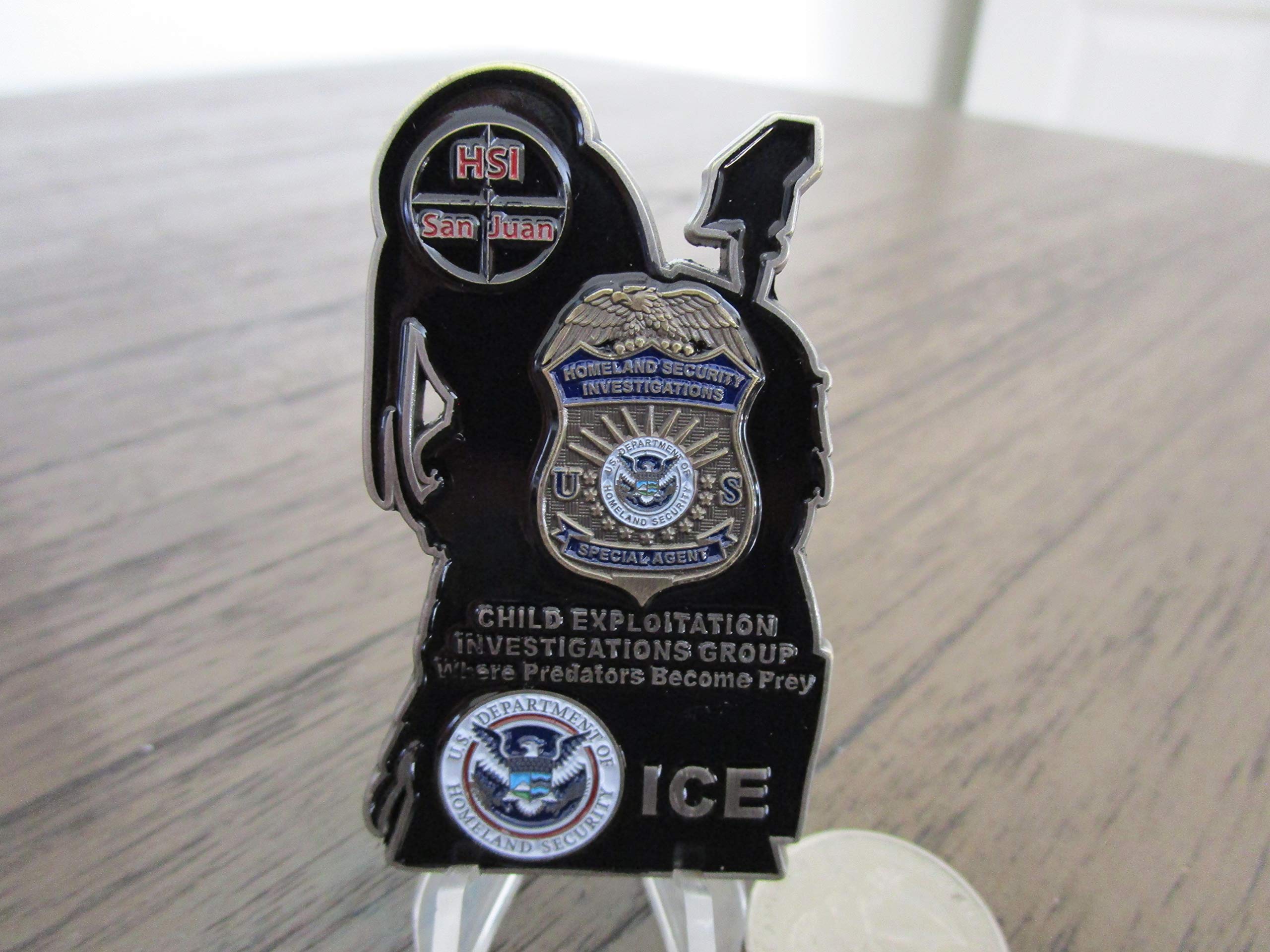 ICE HSI Child Exploitation Investigations Group San Juan Puerto Rico Predator Challenge Coin