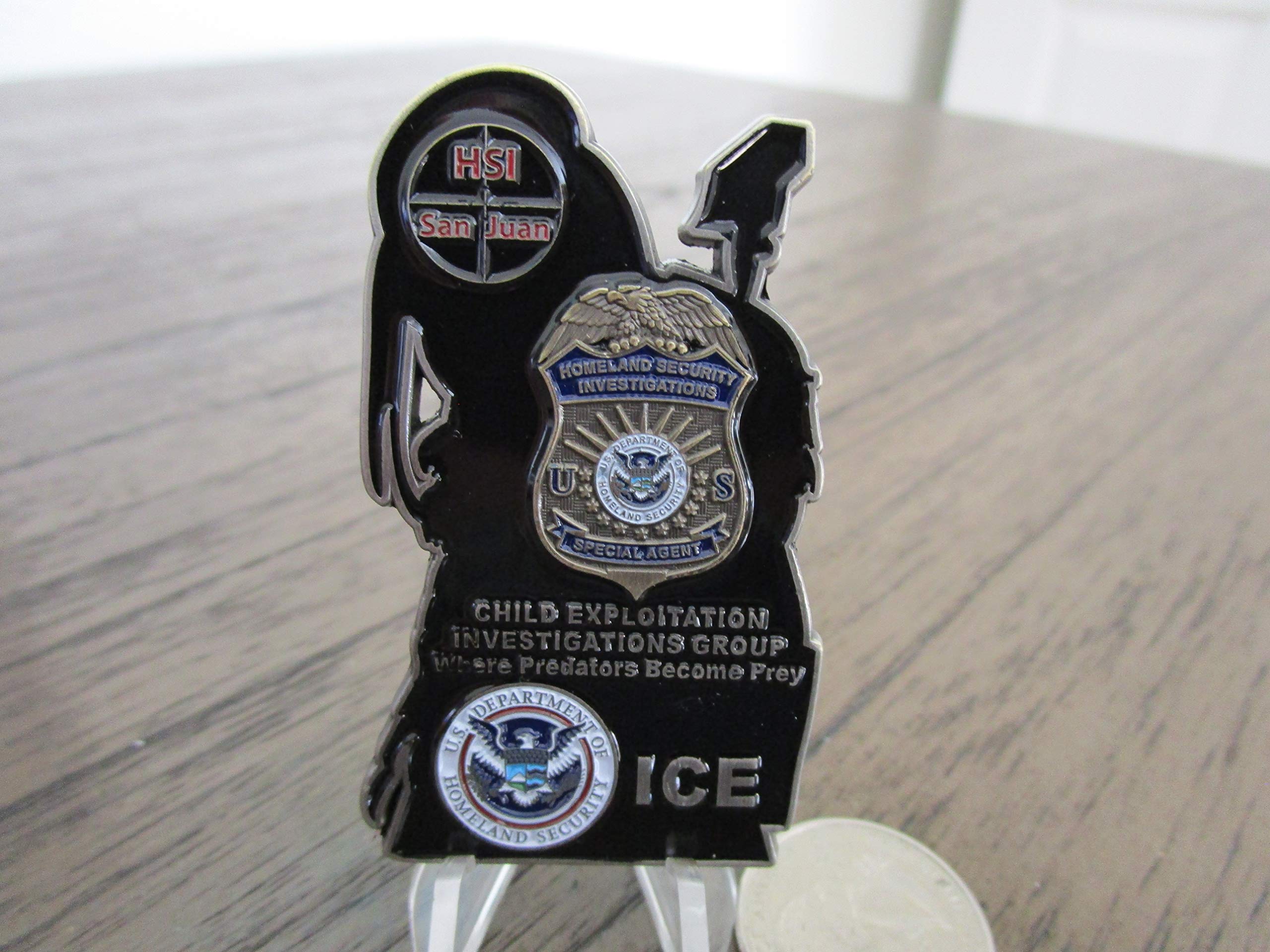 ICE HSI Child Exploitation Investigations Group San Juan Puerto Rico Predator Challenge Coin