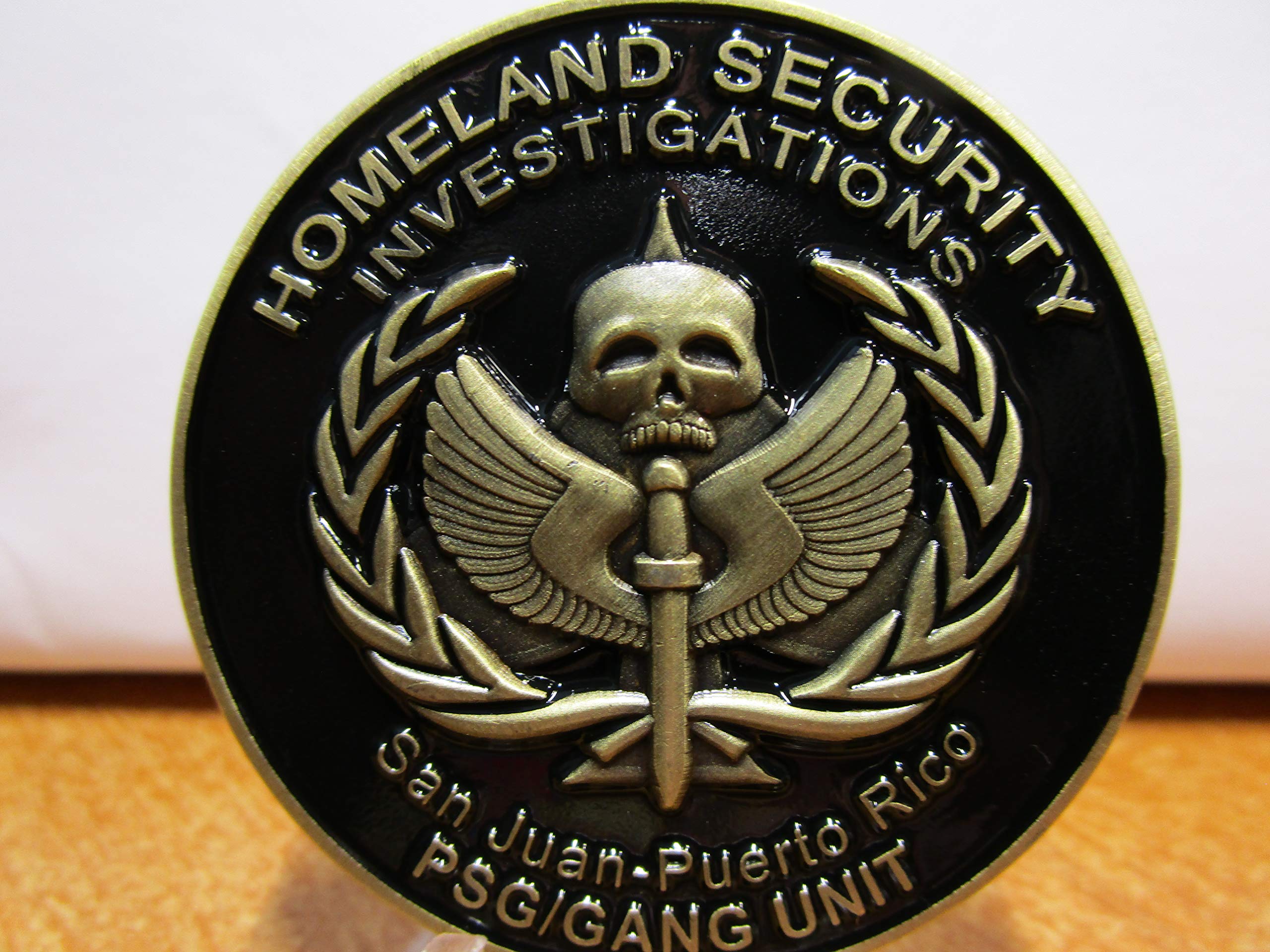 Ice Hsi Investigations San Juan Puerto Rico PSG Gang Unit Challenge Coin