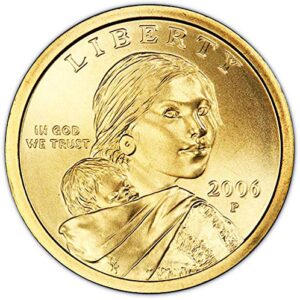 2006 p & d satin finish sacagawea dollar choice uncirculated us mint 2 coin set