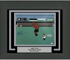 framed autographed/signed mike tyson punchout nintendo video game boxing 16x20 photo jsa coa