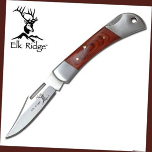 wood handle basic lockback folding knife knife