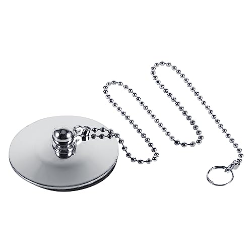 Kitchen Sink, Asixx Chrome Kitchen Sink Bathroom Bathtub Drain Cover Stopper Solid Metal Waste Plug With Chain