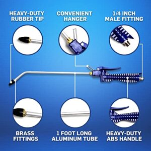 LE LEMATEC Air Nozzle Blow Gun for Air Compressor, 150 PSI Air Blower Gun for Car Detailing, Clean Electronics, Machines, Blow Gun Air Tool Compressor Accessory, Air Wand Pneumatic Tool AS121-2C