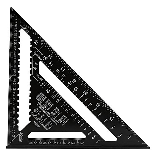 12 Inch Triangle Ruler, Aluminum Square Ruler Carpenter Layout Tool, Woodworking Metal Square Ruler