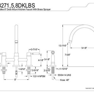 Kingston Brass KS8271DKLBS Concord Bridge Kitchen Faucet, Polished Chrome