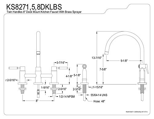 Kingston Brass KS8271DKLBS Concord Bridge Kitchen Faucet, Polished Chrome