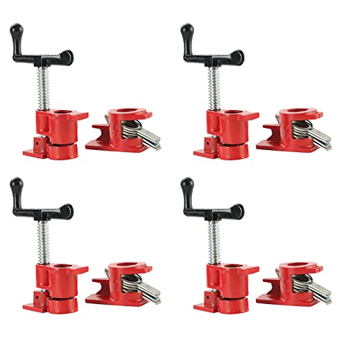 FLK Tech 4 Pack 3/4” Wood Gluing Pipe Clamp Set Heavy Duty