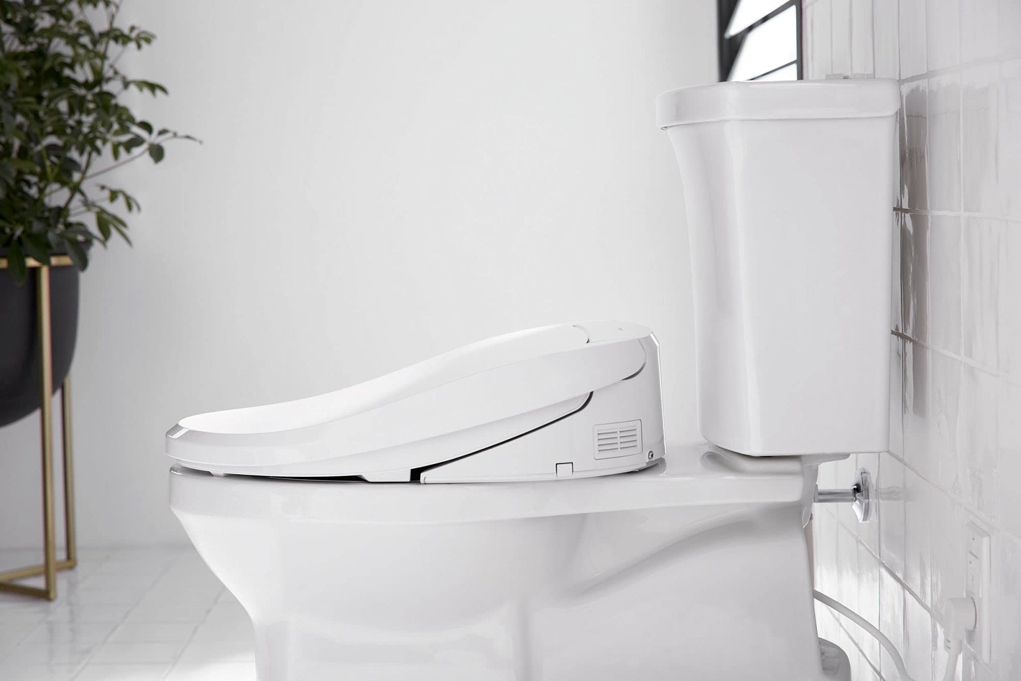 KOHLER 8298-CR-0 C3-455 Elongated Bidet Toilet Seat, Heated Bidet, Bidets for Existing Toilets with Remote Control, White