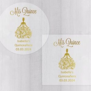 Mis Quince Stickers, Clear Quinceañera Labels, Transparent Labels/Stickers (#027-CF)