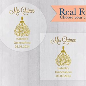 Mis Quince Stickers, Clear Quinceañera Labels, Transparent Labels/Stickers (#027-CF)