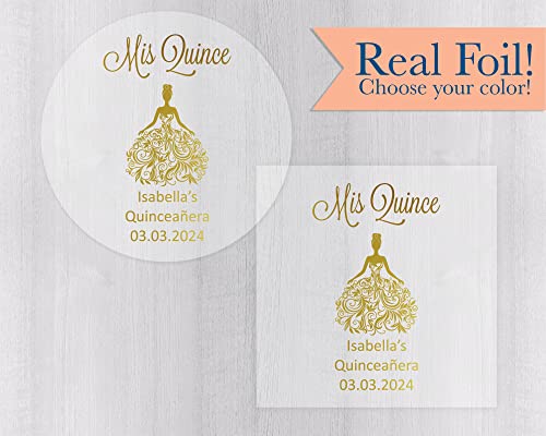 Mis Quince Stickers, Clear Quinceañera Labels, Transparent Labels/Stickers (#027-CF)