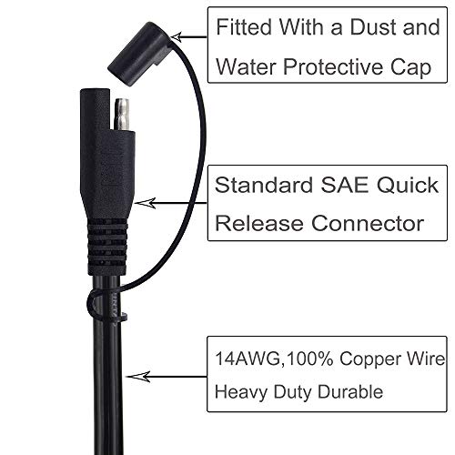 SCCKE 6FT 14AWG SAE to SAE Extension Cable Quick Disconnect Wire Harness SAE Connector/SAE TO SAE Heavy Duty Extension Cable